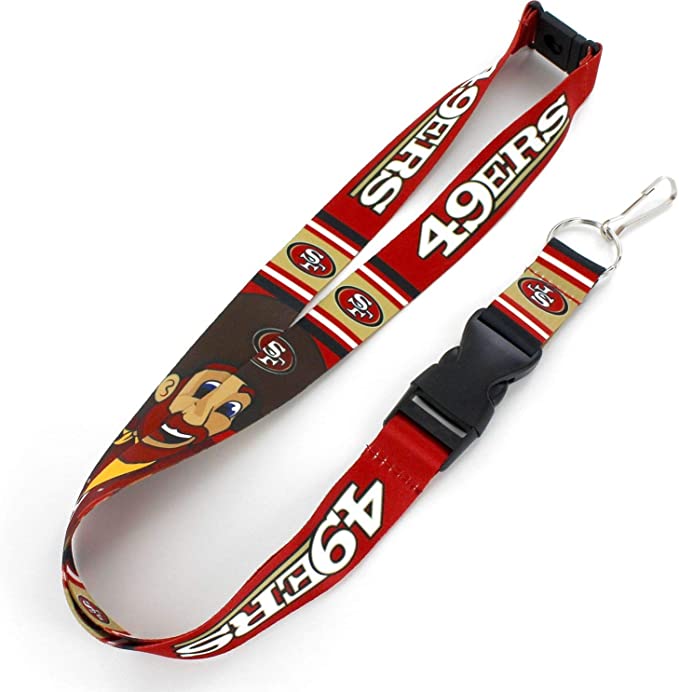 Aminco NFL San Francisco 49ers Mascot Lanyard Keychain Badge Holder ...