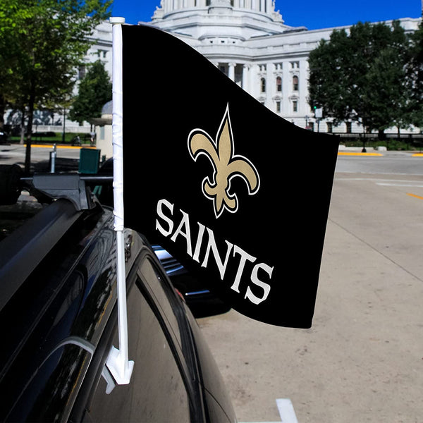 Rico NFL New Orleans Saints Logo Wordmark Car Flag 16" x 19" – SportZZone